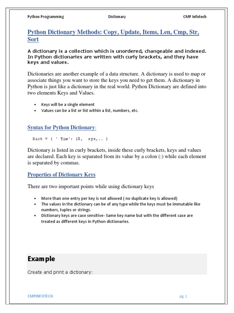 Python Dictionary Methods Guide | PDF | Control Flow | Python (Programming Language)