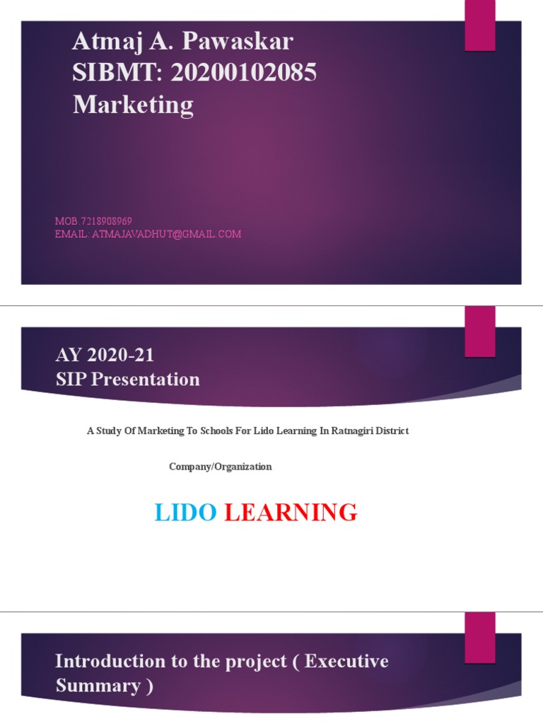 Atmaj A. Pawaskar SIBMT: 20200102085 Marketing | PDF | Educational Technology | Startup Company