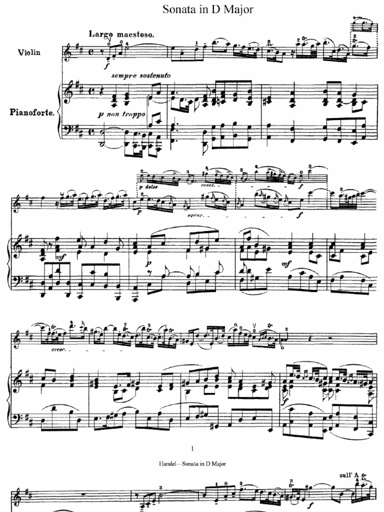 IMSLP11693-Handel - Violin Sonata in D Major | PDF