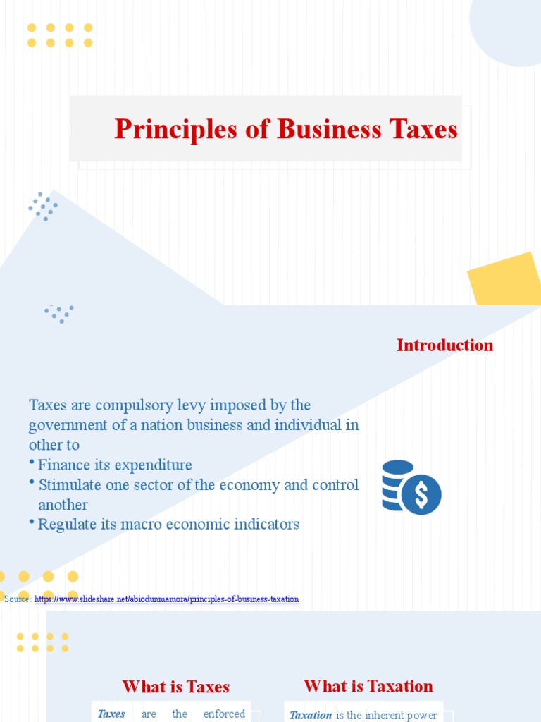 Principles of Business Taxation Explained | PDF | Taxes | Tax Incidence