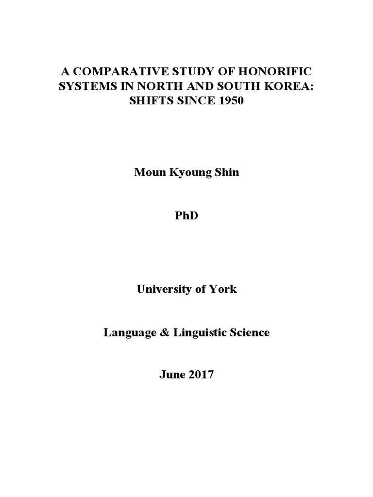 Moun Kyoung Shin (Final Version.) | PDF | Korean Language | World Politics