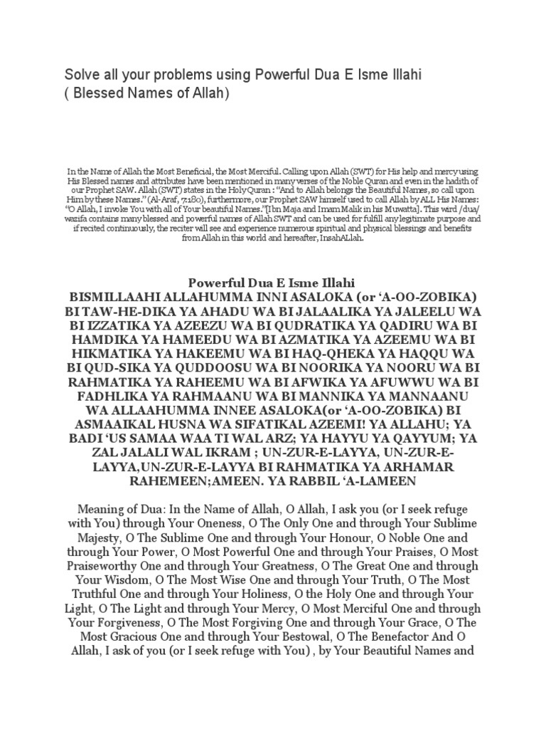 Islamic Powerful Prayers | PDF | Abrahamic Religions