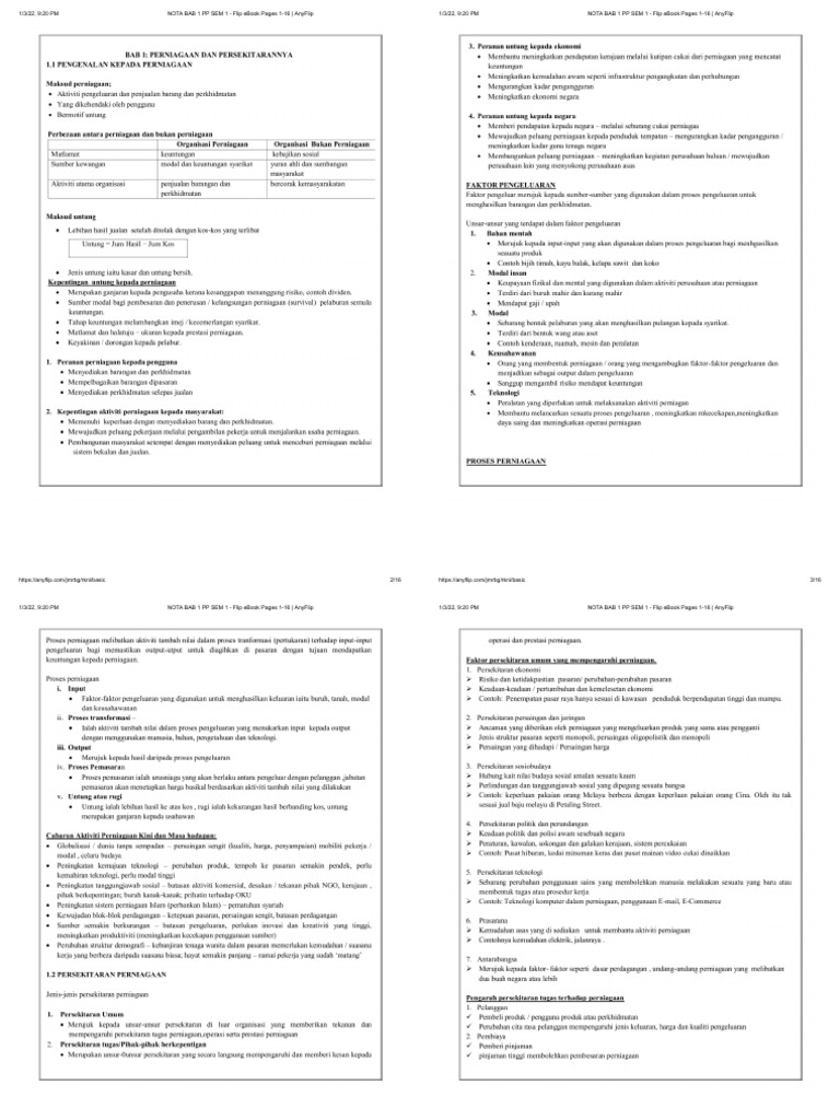 Nota Bab 1 PP Sem 1 - Flip Ebook Pages 1-16 - Anyflip | PDF