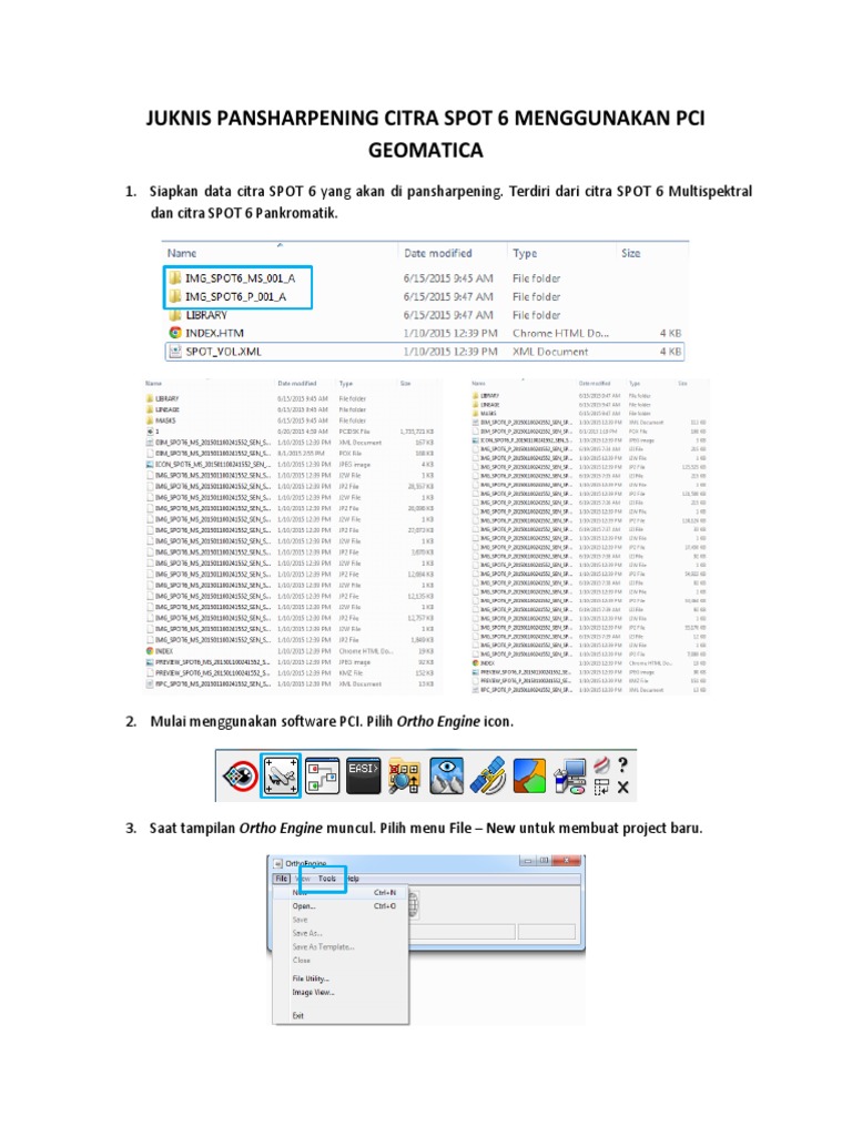 Juknis Pansharpening Citra Spot 6 | PDF