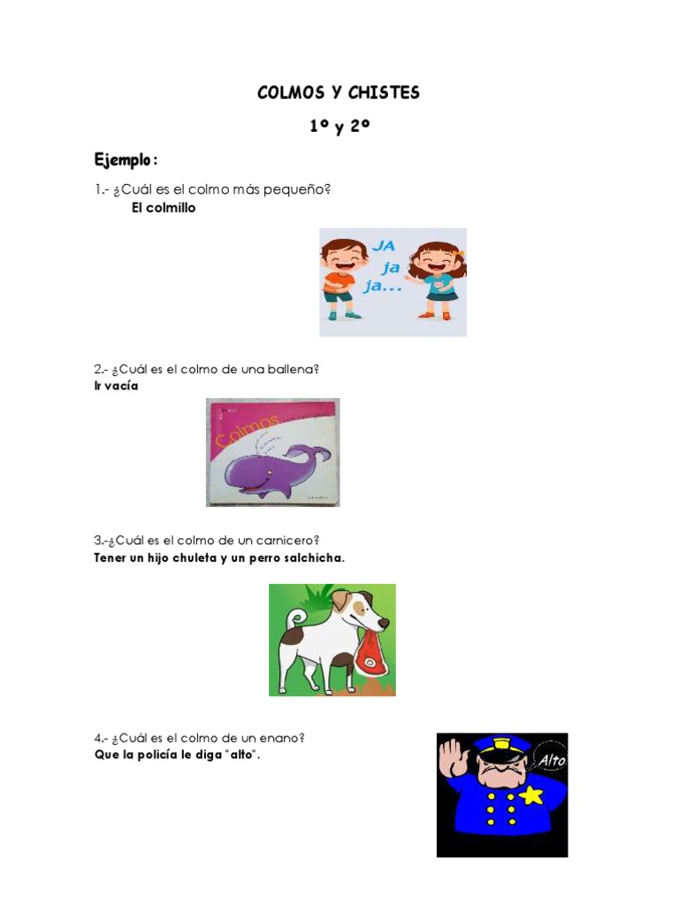 20 Colmos Cortos para Niños | PDF | La risa