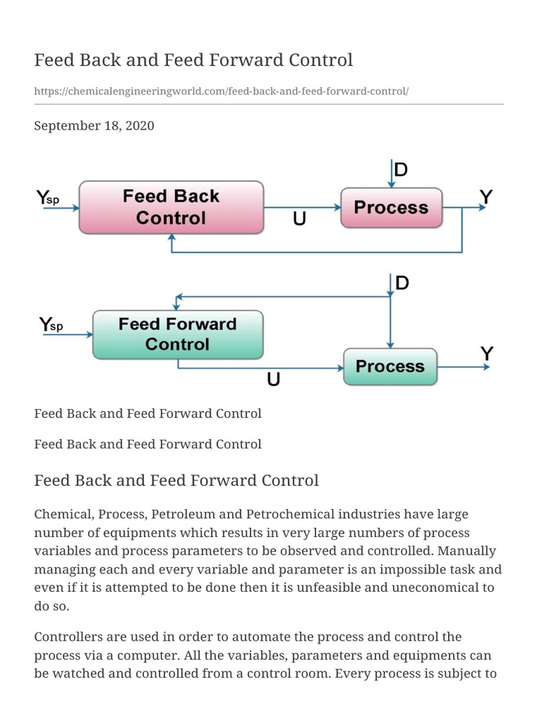 Feed Back and Feed Forward Control | PDF | Cognition | Computing