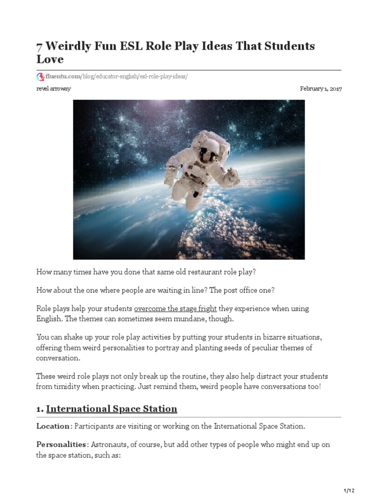 Esl Role Play Ideas | PDF | Menu