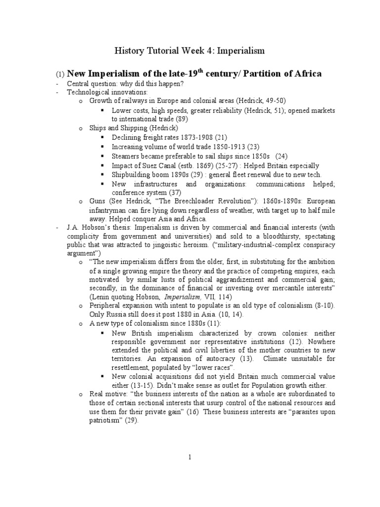 New Imperialism of The Late-19 Century/ Partition of Africa: History ...