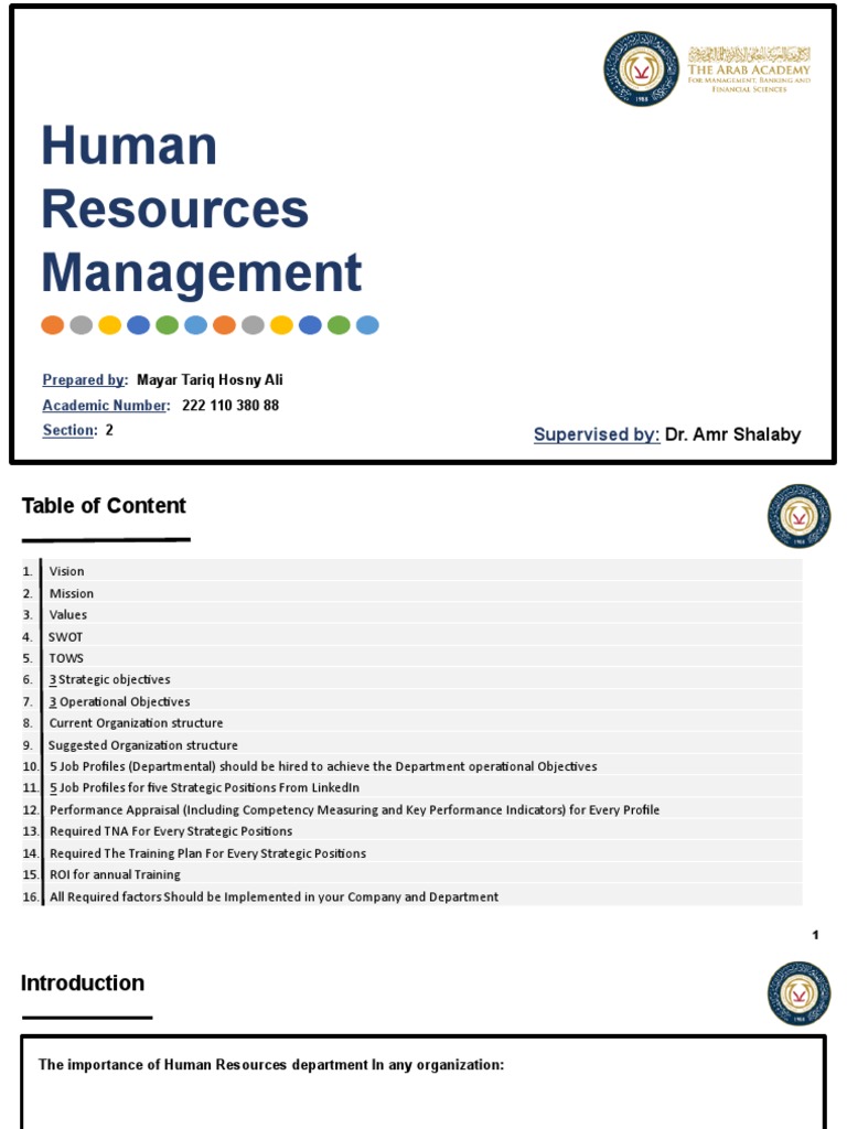 Final Exam of Human Resources Management Project | PDF | Human Resource ...