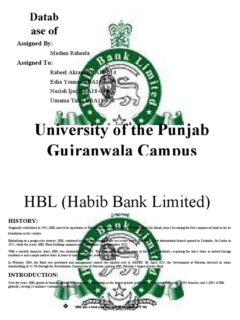 HBL Management System | PDF | Banks | Service Industries