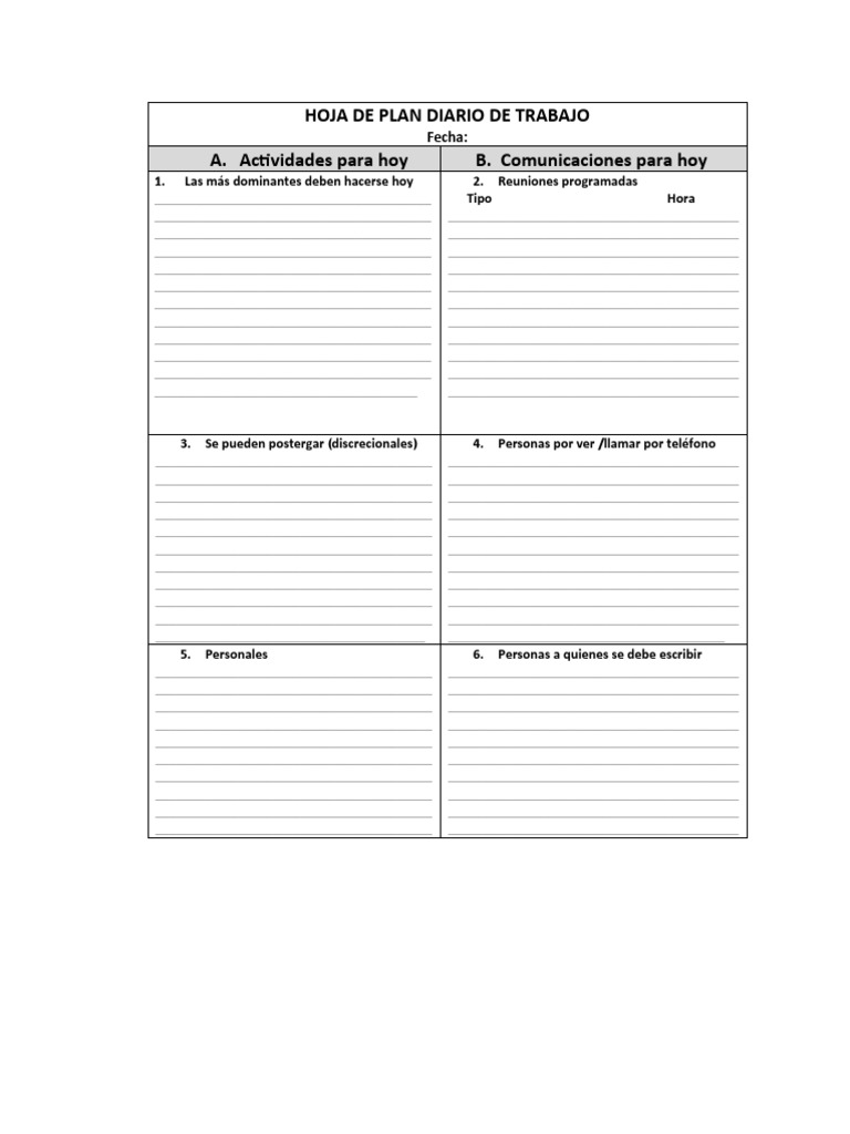 Formato Plan Diario | PDF