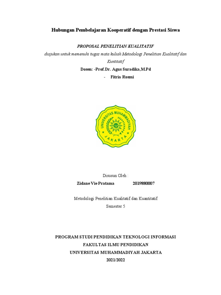 Proposal Kualitatif | PDF