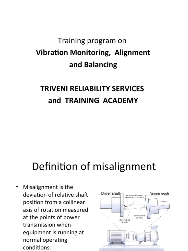 Training Program On: Vibration Monitoring, Alignment and Balancing Triveni Reliability Services ...