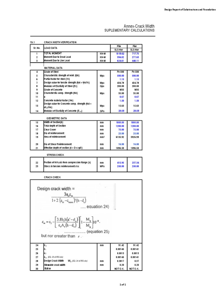 Crack Width Calculations | PDF | Strength Of Materials | Young's Modulus