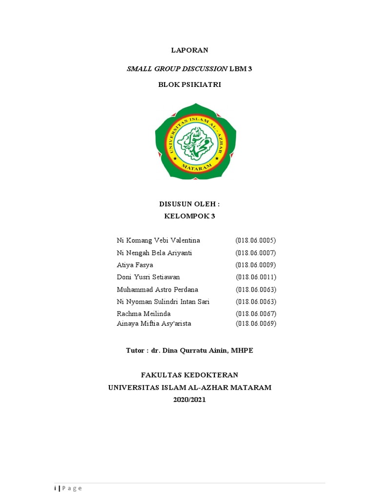 Laporan SGD 3 LBM 3 Psikiatri | PDF