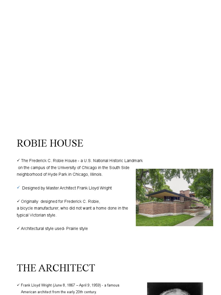 Robie House | PDF | Architectural Design | Architecture