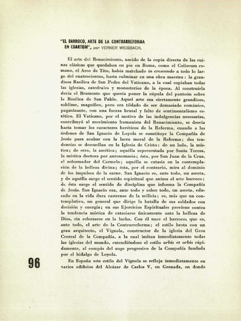 EL BARROCO, ARTE DE LA CONTRARREFORMA EN CUARTOM, Por VERNER WEISBACH ...