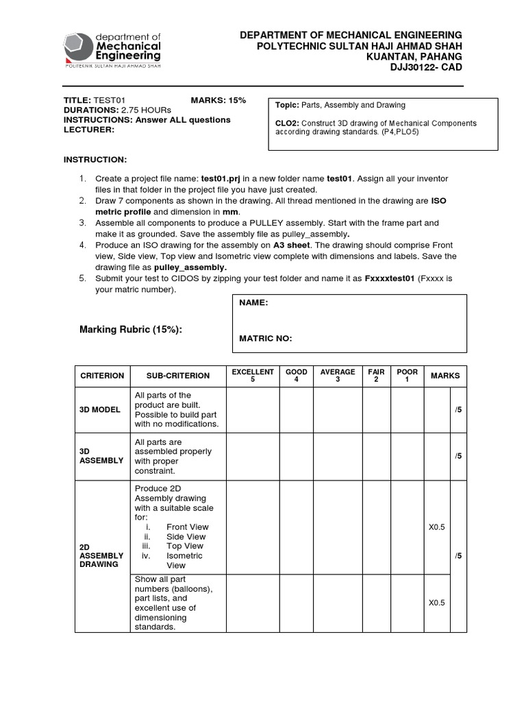 Department of Mechanical Engineering Polytechnic Sultan Haji Ahmad Shah ...