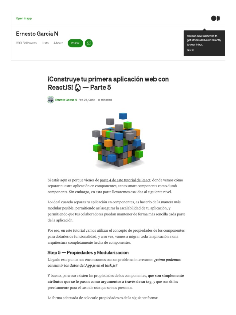 ¡Construye Tu Primera Aplicación Web Con ReactJS! ? - Parte 5 - by Ernesto Garcia N - Medium ...