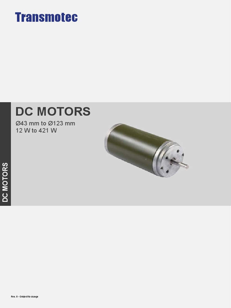 Transmotec: DC Motors | PDF | Electric Motor | Electromagnetism