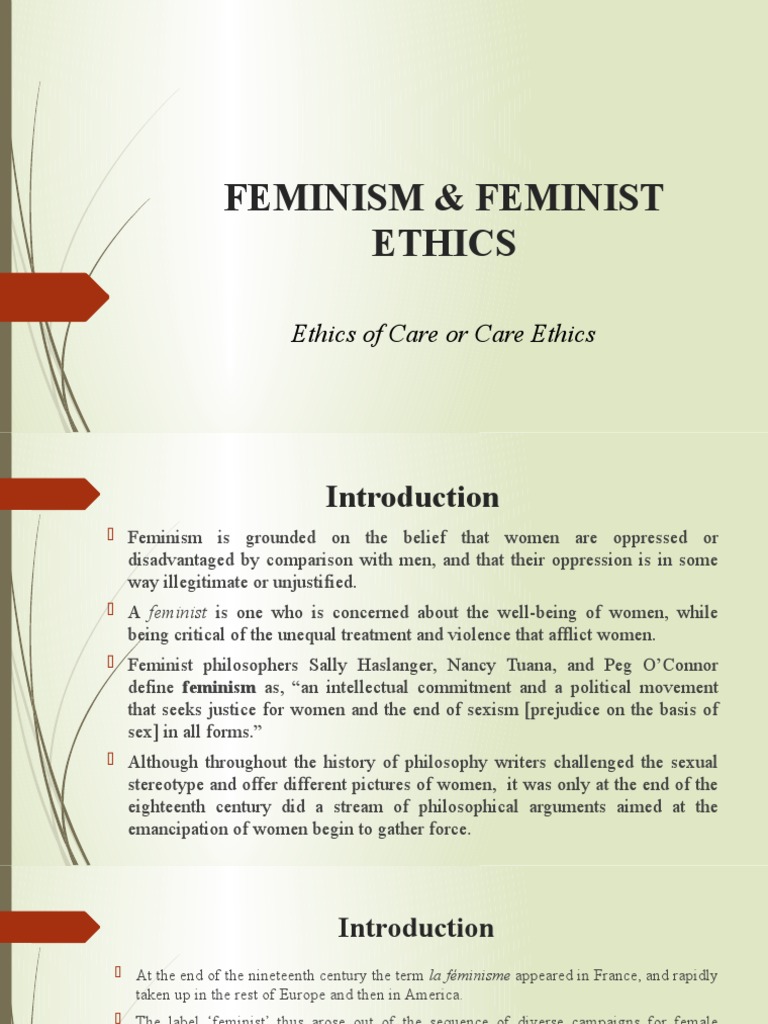 Feminism & Care Ethics | PDF | Feminism | Gender Studies