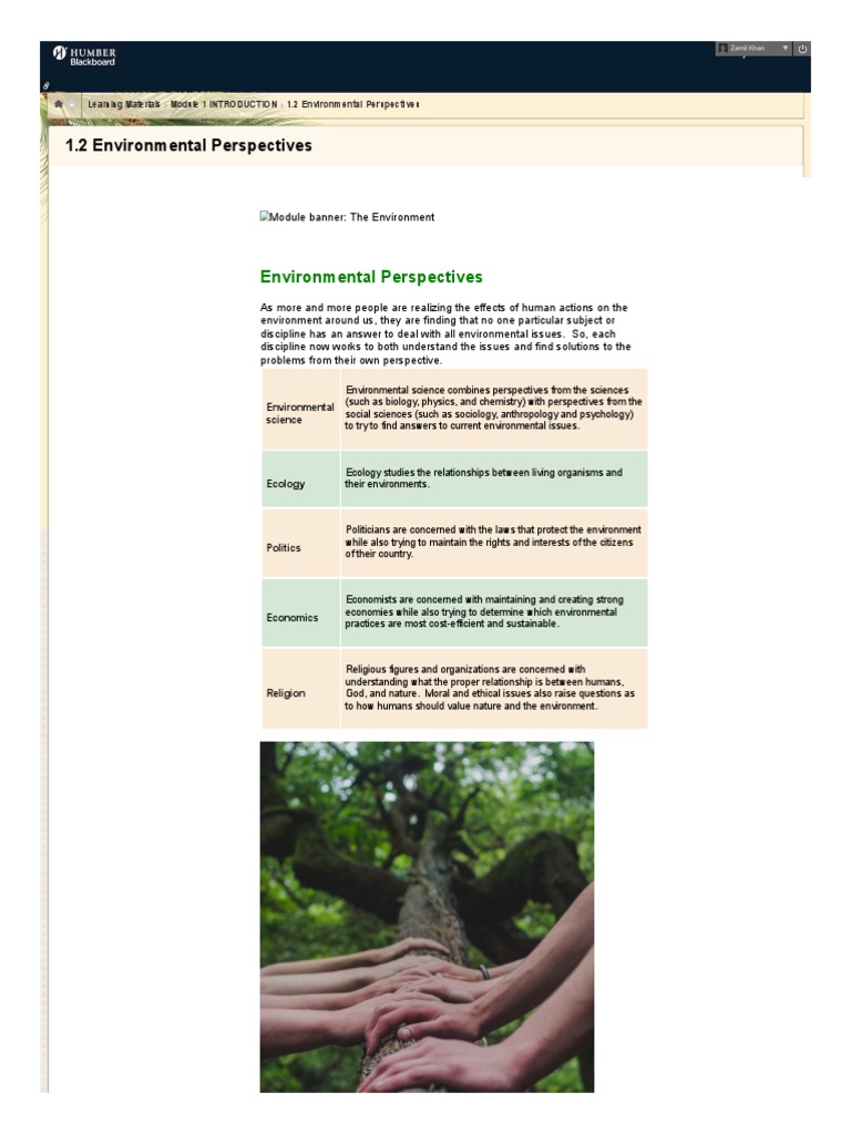 1.2 Environmental Perspectives - The Environment - SCIE-.. | PDF ...