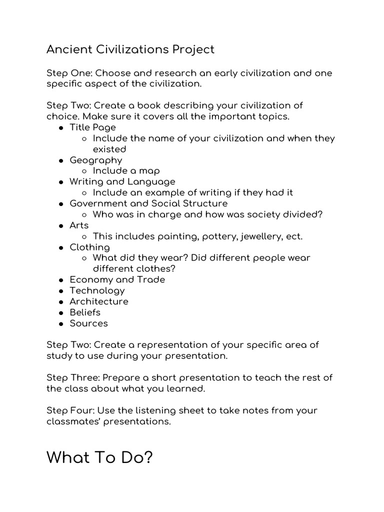 Ancient Civilizations Assignment 1 | PDF | Civilization | Books
