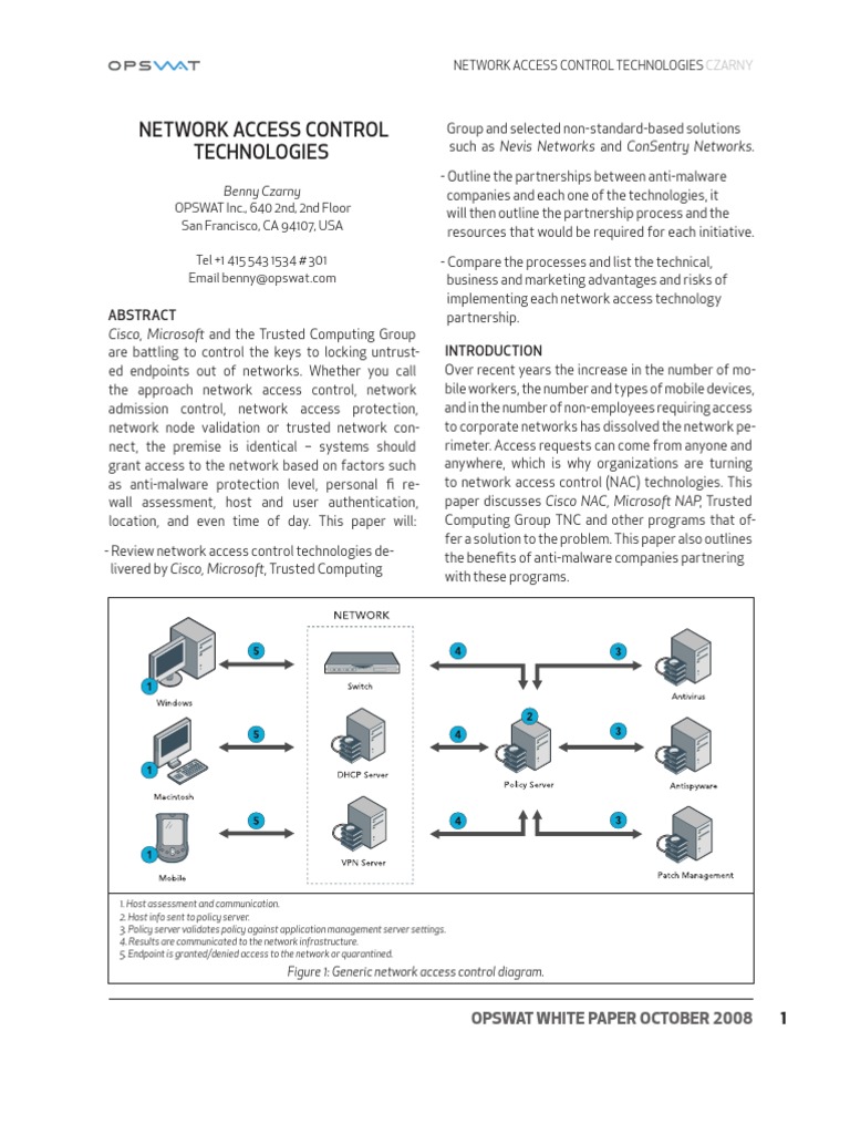 Network Access Control Technologies | PDF | Antivirus Software ...