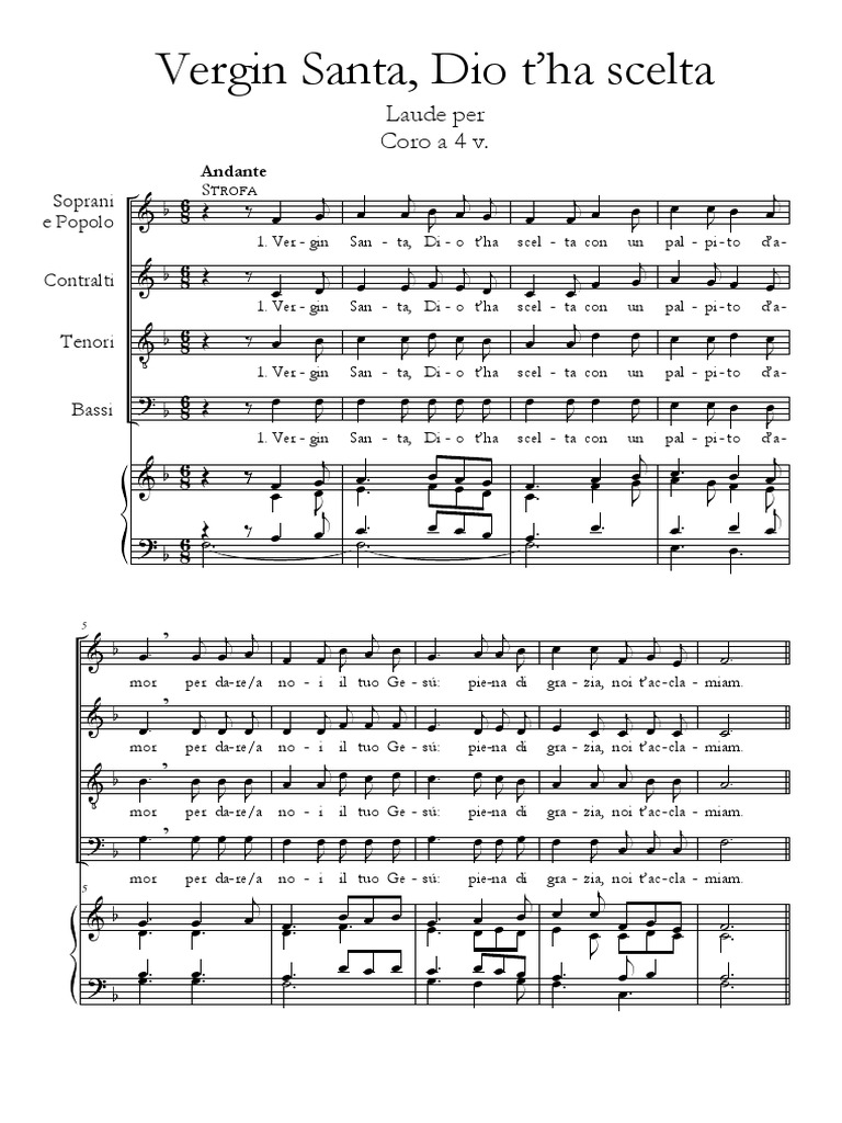 Vergin Santa, Dio T'ha Scelta | PDF