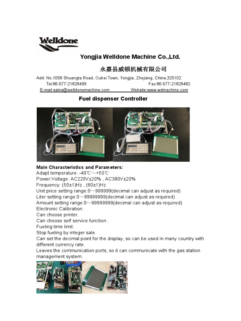 Fuel Dispenser Controller From Welldone Machine | PDF | Mains ...