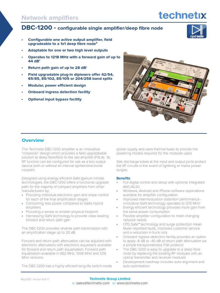 Network Amplifiers: Configurable Single Amplifier/deep Fibre Node | PDF ...
