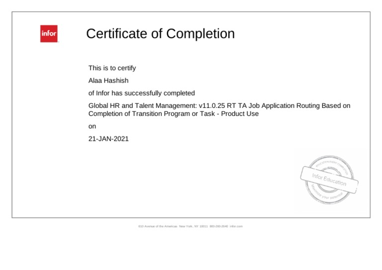 Global HR and Talent Management v11.0.25 RT TA Job Application Routing ...