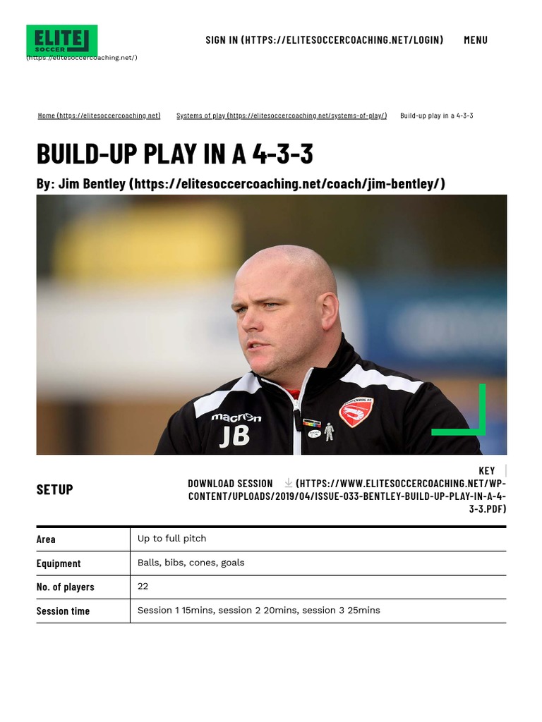 Build-Up Play in A 4-3-3 | PDF | Defender (Association Football ...
