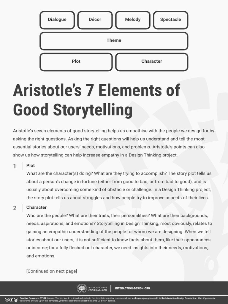 Aristotles 7 Elements of Good Storytelling | PDF | Design Thinking ...