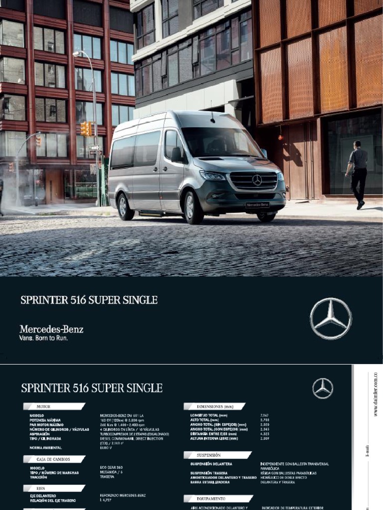 Ficha Tecnica Sprinter 516 Super Single Low | PDF