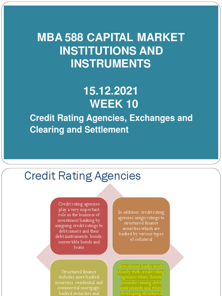 PRESENTATION-Credit Rating Agencies, Exchanges and Clearing and | PDF ...