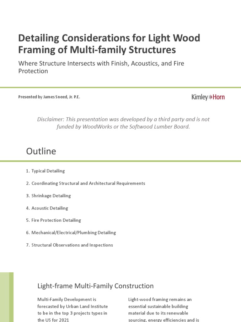 Detailing Considerations For Light Wood Framing of Multi-Family ...