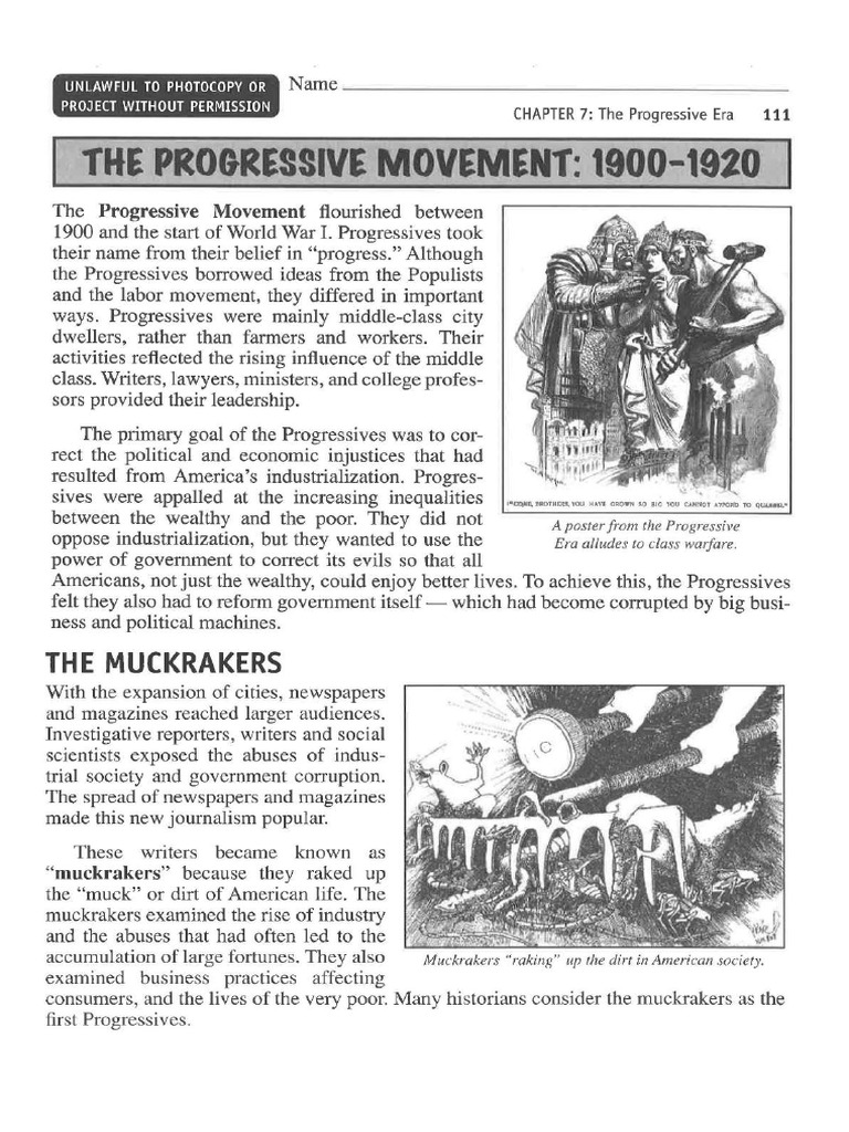 Intro To Progressive Era Reading | PDF