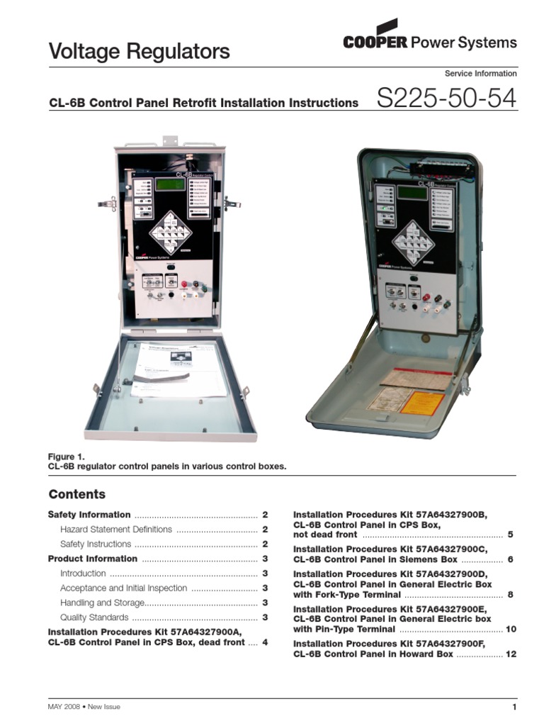 Voltage Regulators: CL-6B Control Panel Retrofit Installation ...