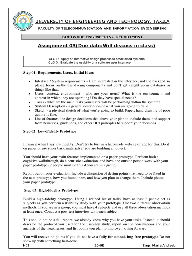 HCI Assignment 3 | PDF | Usability | Human–Computer Interaction