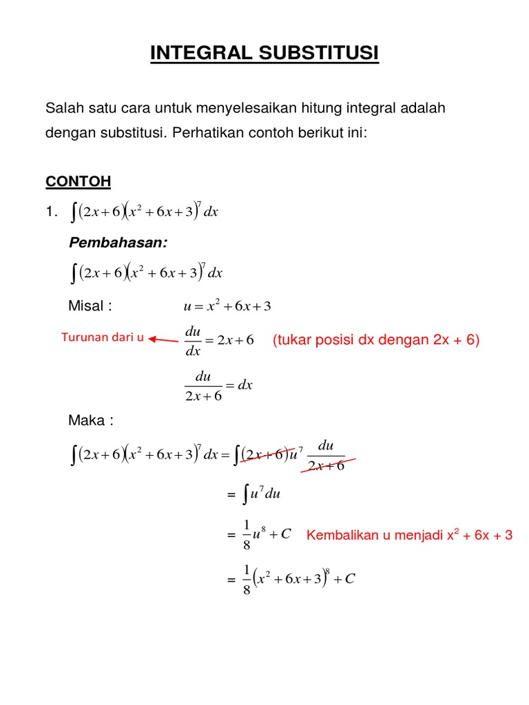 Integral Substitusi | PDF