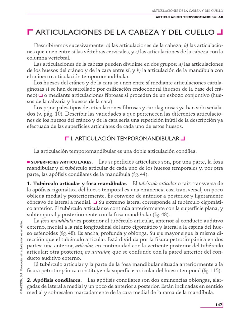 Articulaciones Cabeza y Cuello Rouviere | PDF | Articulación | La columna vertebral