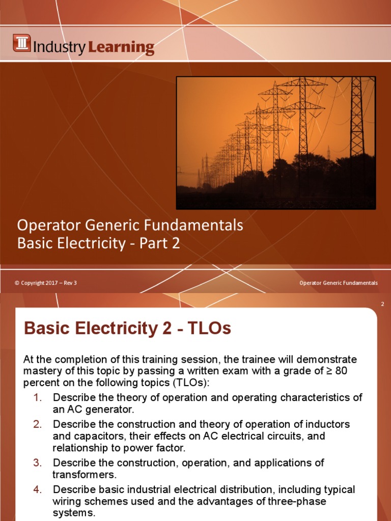 Operator Generic Fundamentals Basic Electricity - Part 2 | PDF ...