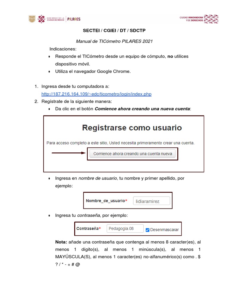Guía paso a paso para la realización del TICómetro PILARES 2021 | PDF ...