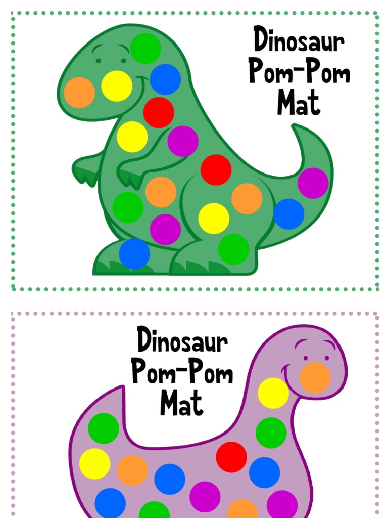 20 Dinosaur Pom Pom Mats | PDF