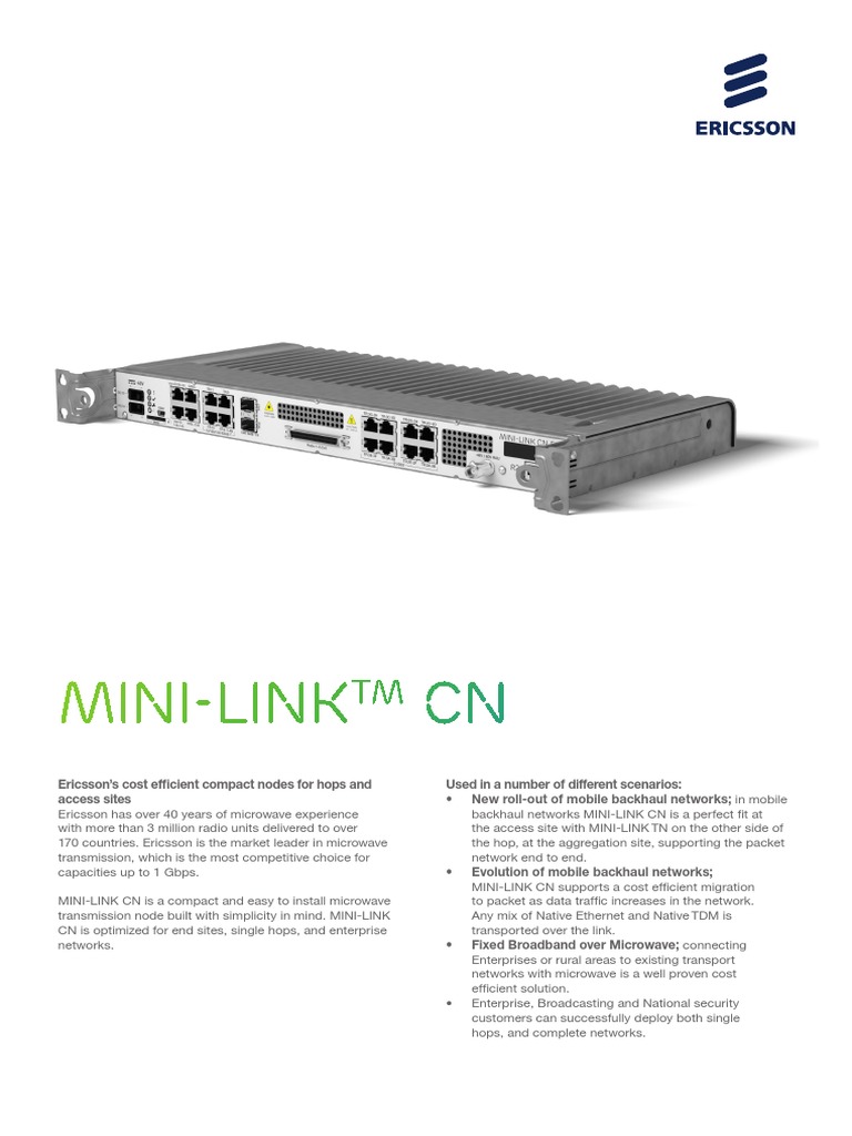 Datasheet Mini-Link CN 510 | PDF | Ethernet | Computer Network