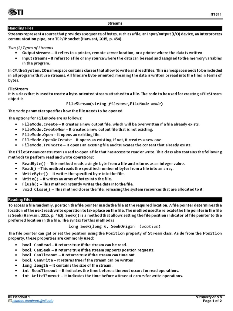 05 Handout 1 | PDF | Pointer (Computer Programming) | Computer File
