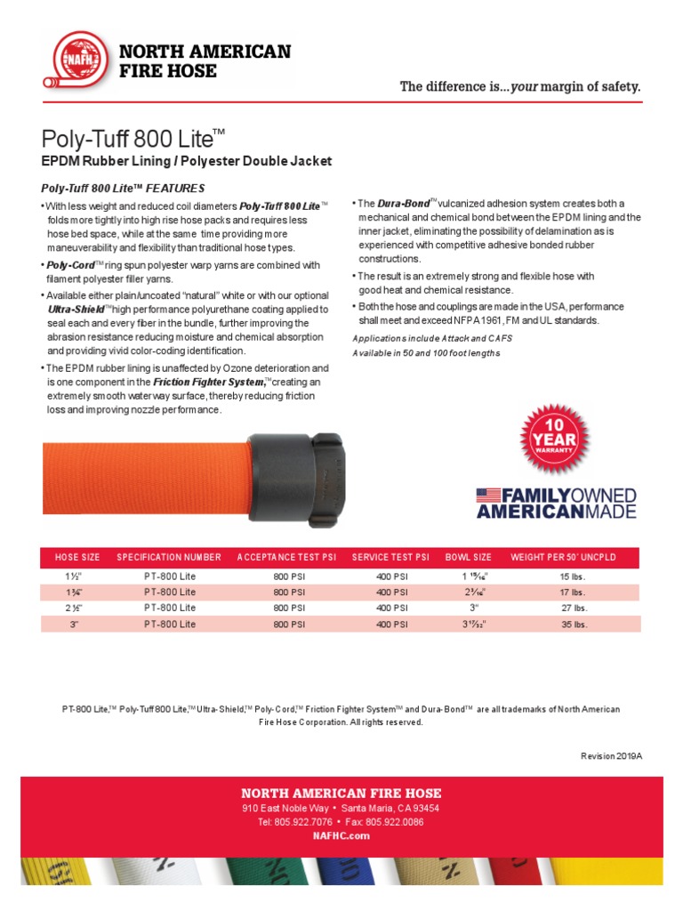 NORTH AMERICAN FIRE HOSE Poly-Tuff 800 | PDF | Building Materials ...