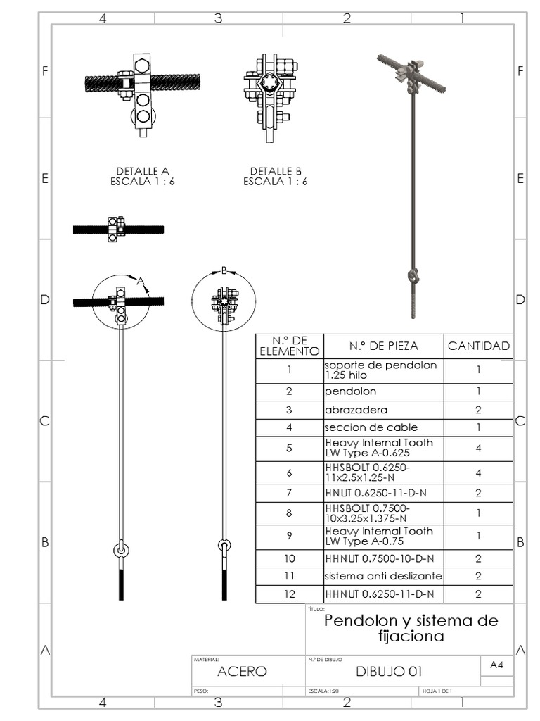 Lista de piezas para sistema Pendolon | PDF