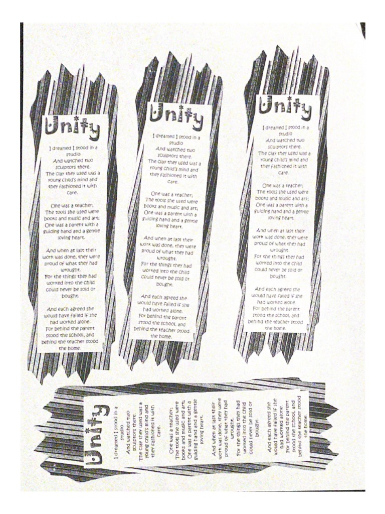 Unity Poem For Parent Teachers or Welcome Night | PDF